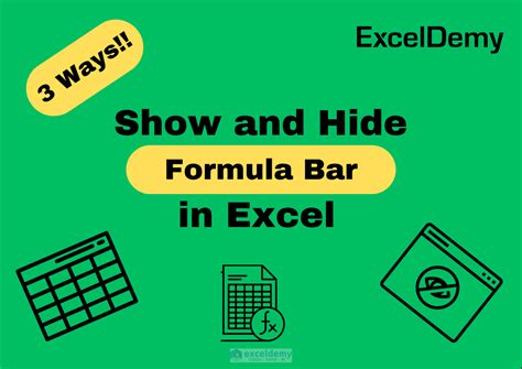 How To Show And Hide The Formula Bar In Excel 3 Methods