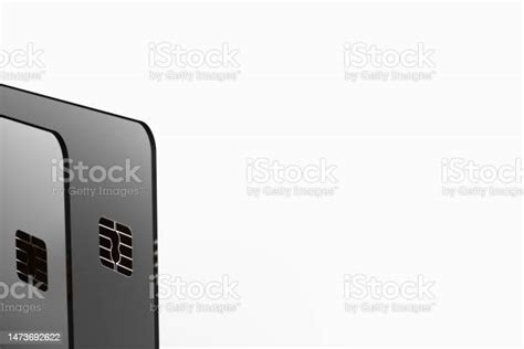 흰색 배경에 두 개의 투명한 유리 신용 카드를 클로즈업합니다 3d 렌더링 그림입니다 0명에 대한 스톡 사진 및 기타 이미지 0명 개념 공란 Istock