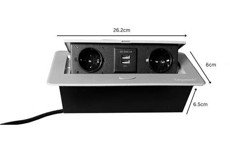 Desktop Socket Silver With 2plugs And 2 Usb Ports Foldable Xersock5a