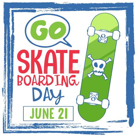 Go Skateboarding Day Banner In Cartoon Style Stock Vector