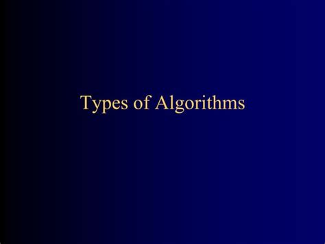 Algorithm Types Ppt