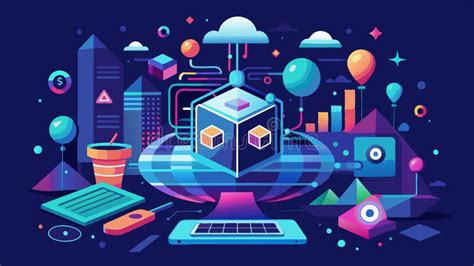 Abstract Technology Hi Tech Futuristic Digital With Geometric Innovation On Dark Blue Background