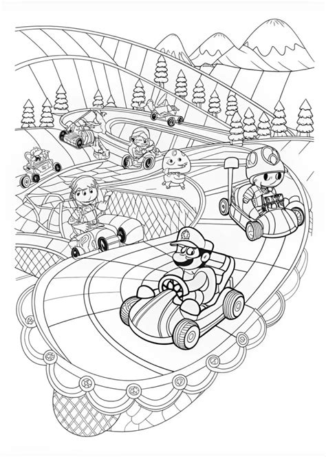 Mario Cart Coloring Pages Matthias Printable