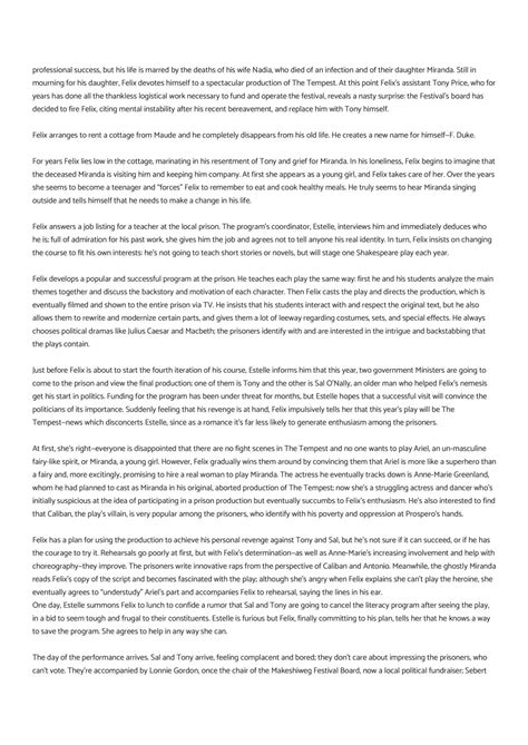 Mod A Textual Conversations Hag Seed English Advanced Year 12 Hsc Thinkswap