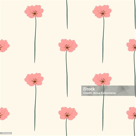 양귀비와 꽃 원활한 패턴 종이 커버 패브릭 인테리어 장식 및 기타 사용자를위한 벡터 디자인 0명에 대한 스톡 벡터 아트 및 기타 이미지 Istock