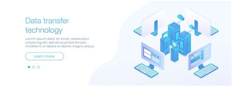 Premium Vector Data Transfer Server Isometric Vector Illustration