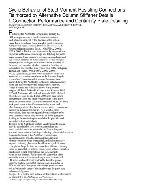 Alternative Column Stiffener Details Pdf Structural Steel Column