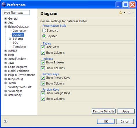 Eclipsedatabase Global Preferences Database Diagram