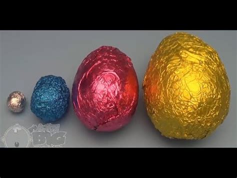 Learn Sizes With Surprise Eggs Opening Huge Colourful Chocolate