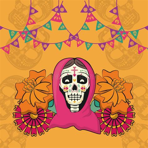 Day Of The Dead Card Stock Vector Illustration Of Mexican 130139920