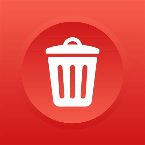 Premium Vector Delete Icon Red Button Trash Can Symbol Illustration
