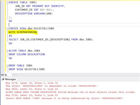 Sql Server Schemabinding Sql Server Essentials