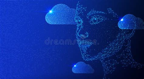 The Fusion Of Cloud Computing And Artificial Intelligence Conceptual Illustration Stock Image