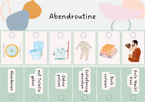 Routineplan Für Kinder Abendroutine Montessori Routine Etsy De