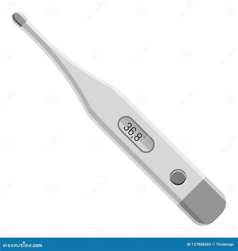 Electronic Thermometer Icon Gray Monochrome Style Stock Illustration