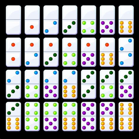 Premium Vector Set Of Isolated Colored Classic Dominoes Collection