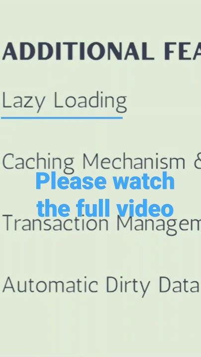 Watch Full Video Lazy Loading A Feature Provided By Hibernate To