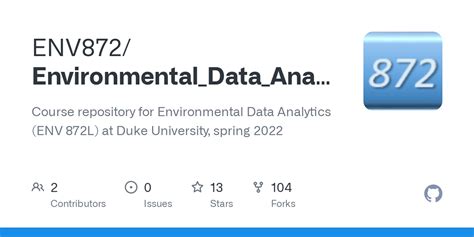Github Env872environmentaldataanalytics2022 Course Repository