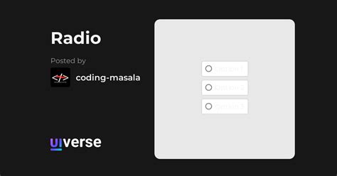 Radio By Coding Masala Made With Css