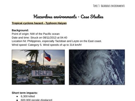 Key Idea 32 Hazardous Environments Edexcel Igcse Teaching Resources