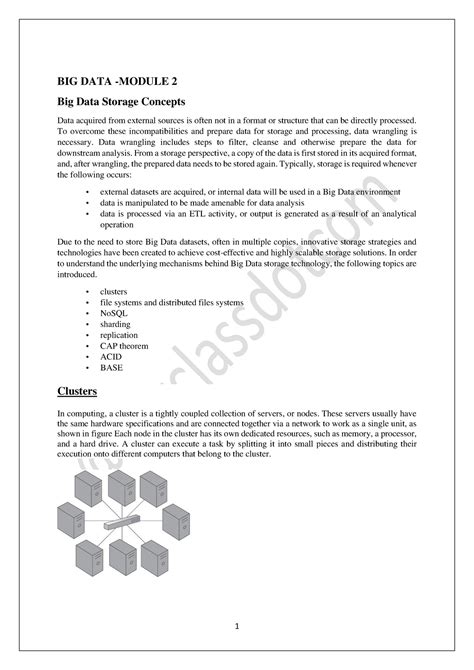 Bigdata Module 2 Big Data Module 2 Big Data Storage Concepts Data