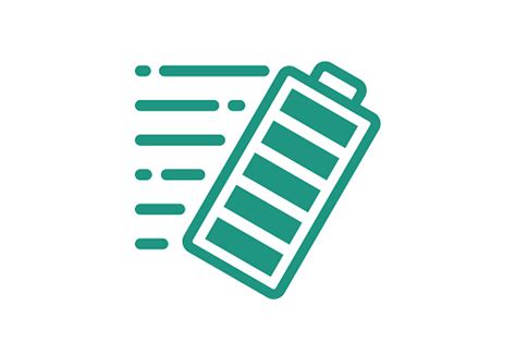 빠른 전기 충전 배터리 아이콘입니다 빠른 전력 축압기 충전기 기호 속도 전기 요금 선형 표시 익스프레스 에너지 충전 표시기 녹색 로고 벡터 일러스트 레이 션 배터리 셀에