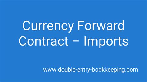 Currency Forward Contract Imports Double Entry Bookkeeping