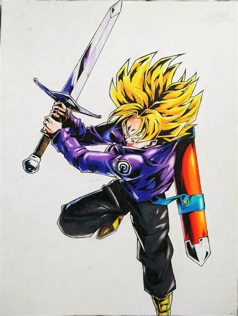 Hey Everyone I Completed My Sp Ssj Trunks Art Card Drawing Today This