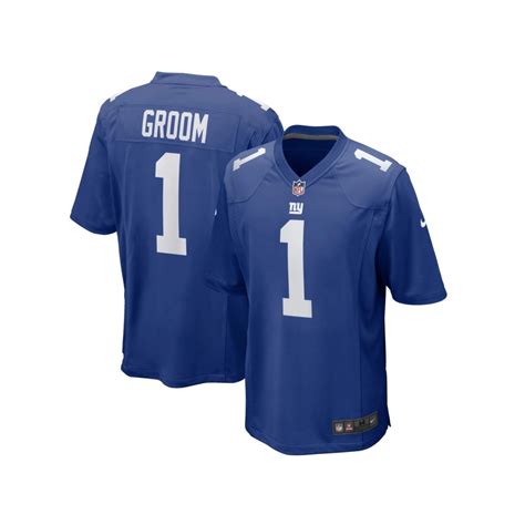 Mens New York Giants Number 1 Groom Royal Game Jersey