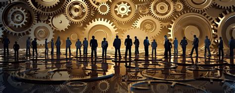 Professional Business Backdrop With A Grid Of Interlocking Gears Representing Efficiency