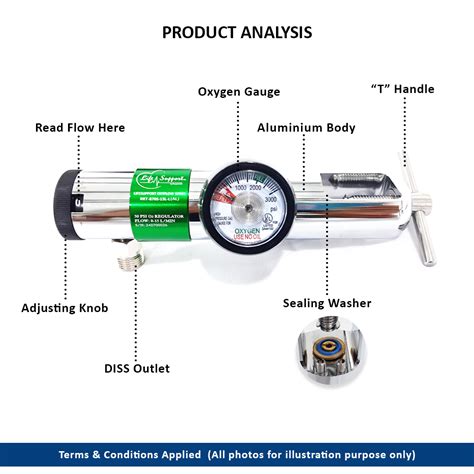 Lifesupport Oxygen Regulator With Diss And Pin Index Aluminium Respimedic