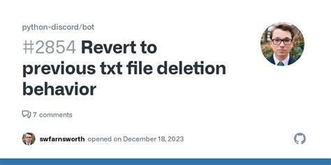 Revert To Previous Txt File Deletion Behavior · Issue 2854 · Python