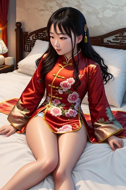 Premium Ai Image Cute Asian Woman In Bed Ai Generative
