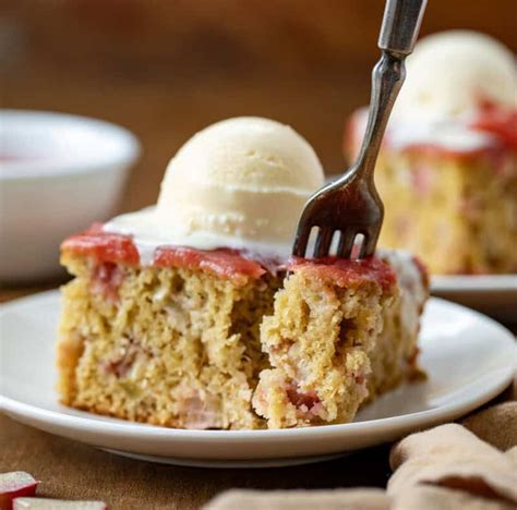 Rhubarb Cake With Rhubarb Sauce I Am Baker