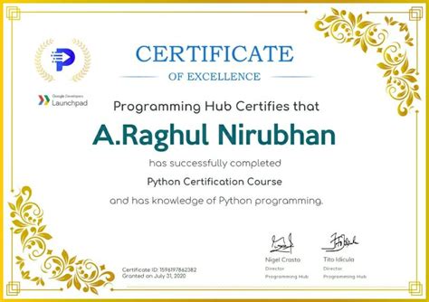 Raghul Nirubhan On Linkedin My 1st Python Certificate