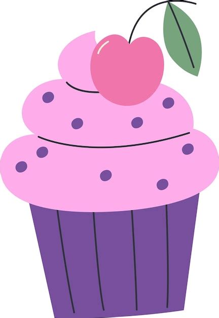 Premium Vector Small Cake With Cherry