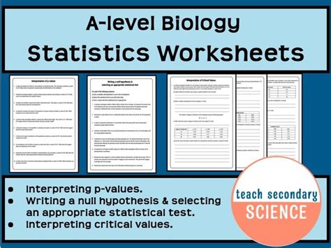 A Level Biology Statistics Worksheets P Values Null Hypotheses
