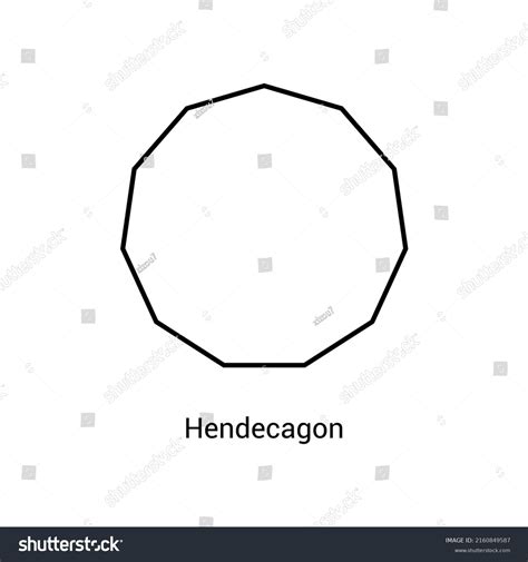 Hendecagon Shape Regular Polygon Euclidean Geometry Stock Vector