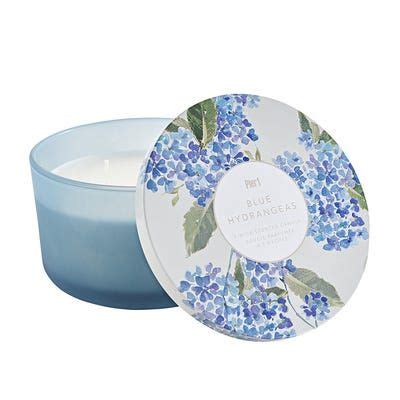 Blue Hydrangeas Filled 3 Wick Candle Decorated Jars 3 Wick Candles