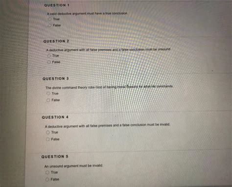 Solved QUESTION 1 A valid deductive argument must have a | Chegg.com