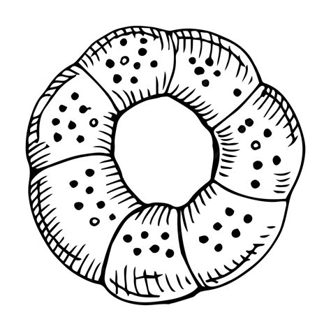 Premium Vector Tasty Dryng One Bagel Isolated On White Background In Drawing Style