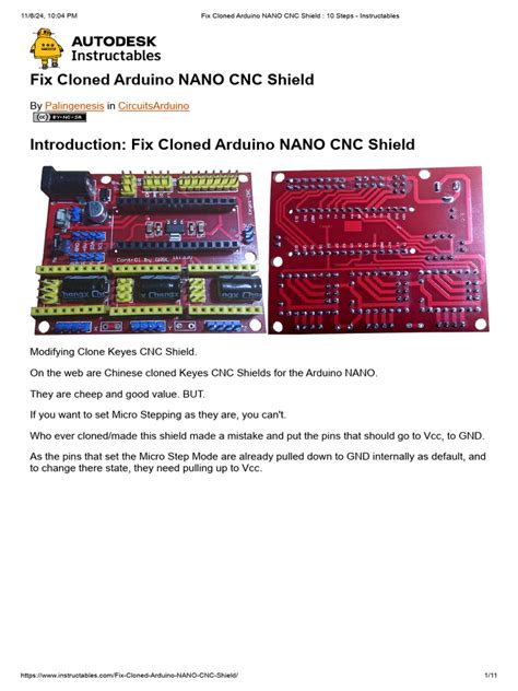 Fix Cloned Arduino Nano Cnc Shield 10 Steps Instructables Pdf