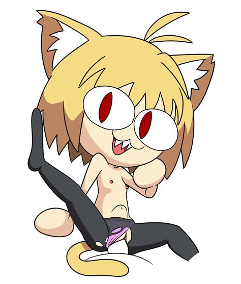 Neco Arc Tsukihime Highres 1girl Blonde Hair Loli Nipples Panties Penis Pussy Red Eyes