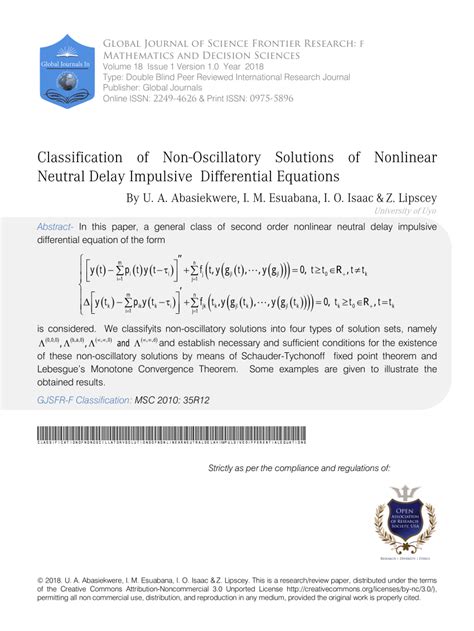 pdf classification of non oscillatory solutions of nonlinear neutral