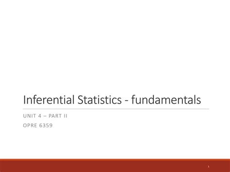 Unit 4b Hypothesis Testing And Confidence Intervals Slides Up To Slide 17pdf Free Download
