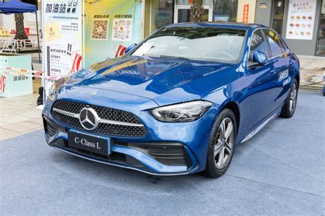 A Blue Mercedes Benz C Class L Car Editorial Stock Image Image Of