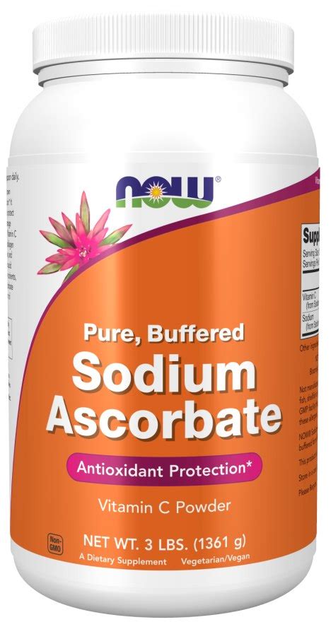 Now Foods Sodium Ascorbate Powder Vitamin C Sodium Ascorbate 1361 G