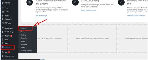 general settings in wordpress simitech