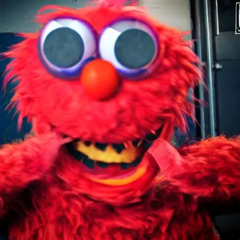A Creepy Photo Of A Demonic Evil Elmo Stable Diffusion