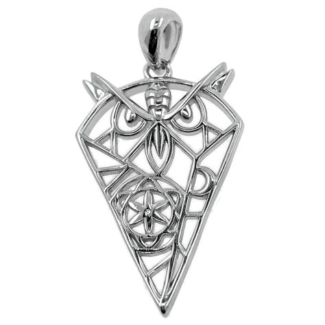 Mandala Eule Anhänger 925 Silber Modern Eulen Mandala